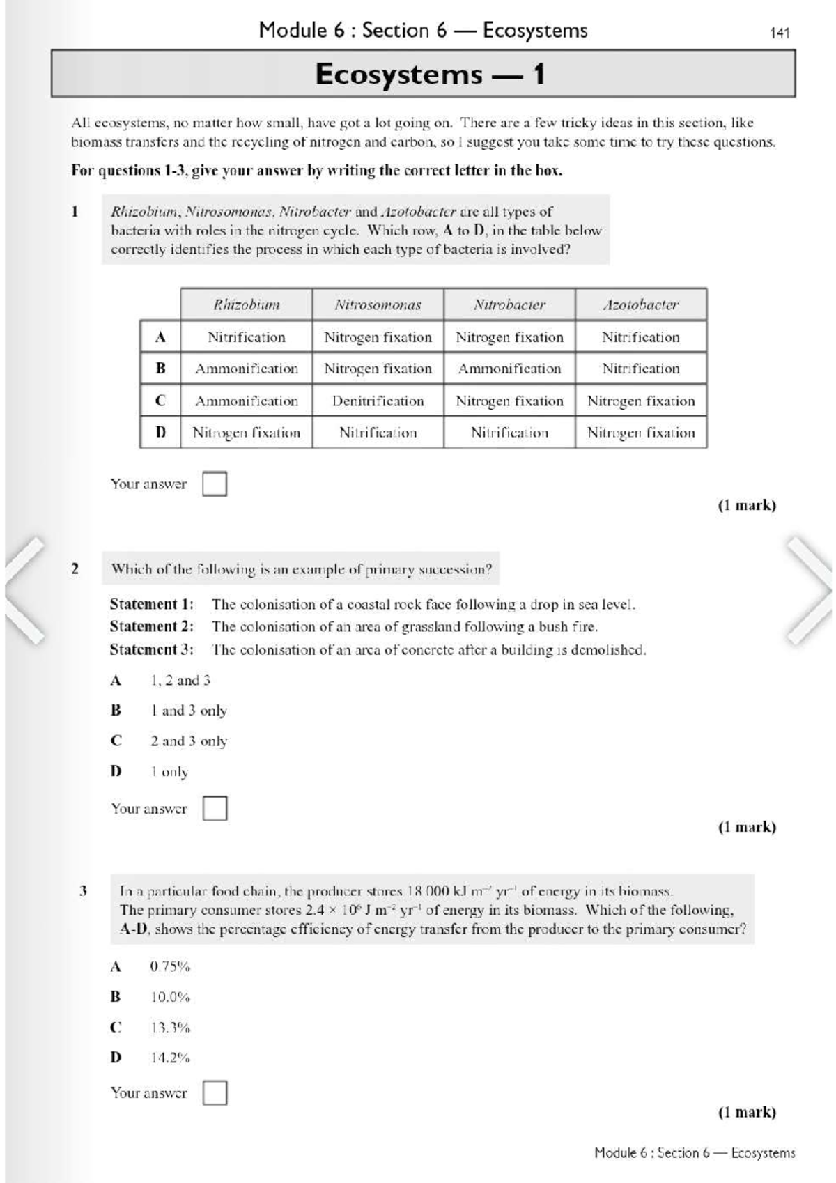 Module 6: Section 6 Ecosystems - Key Concepts & Questions - Studocu
