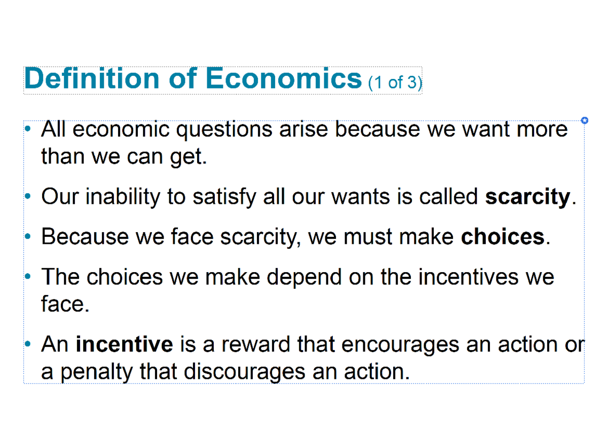 Lecture PPT - 1021A - Economics 1021A/B - Definition of Economics (1 of ...