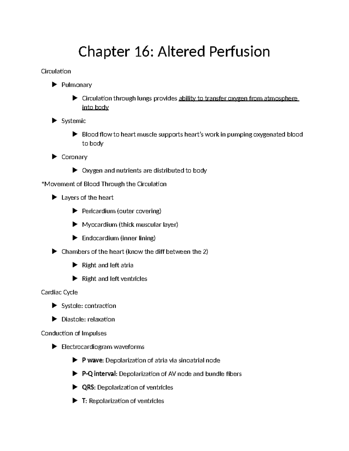 Patho Chapter 16 Altered Perfusion - Chapter 16: Altered Perfusion ...