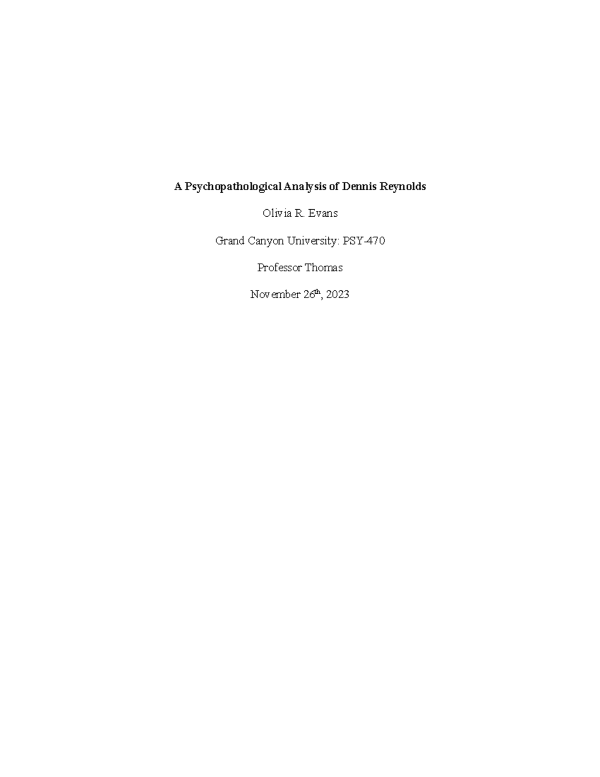 PSY- Character Analysis: Dennis Reynolds and Narcissistic Disorder ...