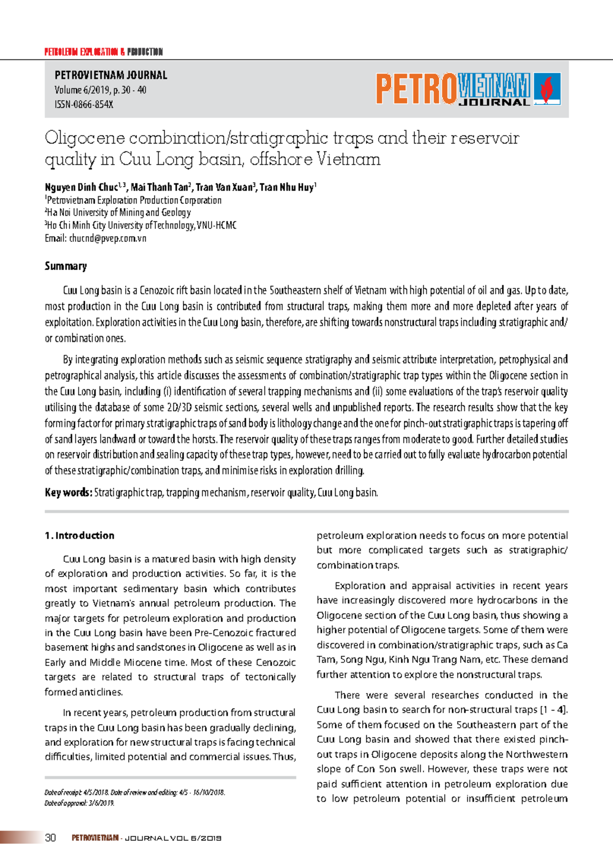 Oligocene Combination Traps and Reservoir Quality in Cuu Long Basin ...