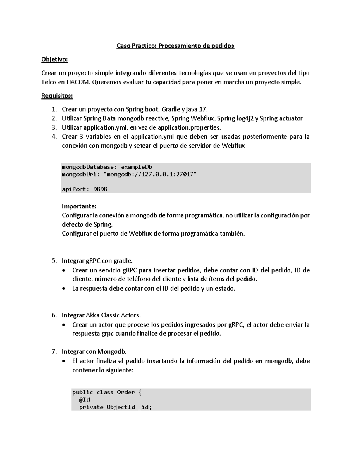Caso Práctico: Procesamiento de Pedidos en Java Backend Telco 2025 ...