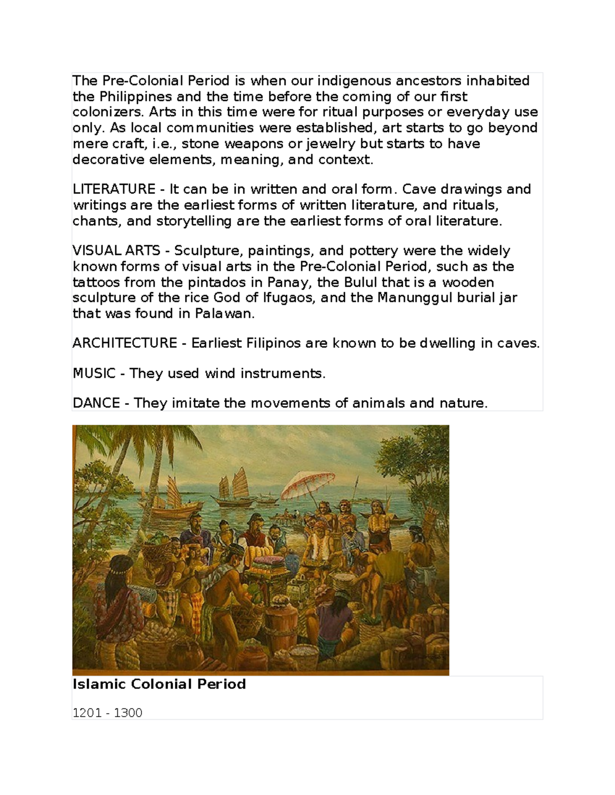 History of philippines - The Pre-Colonial Period is when our indigenous ...