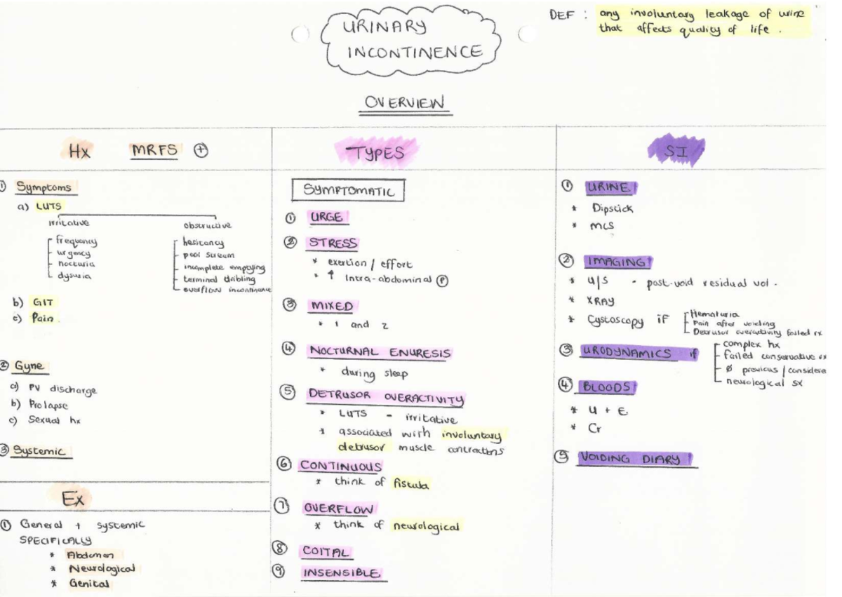 Incontinence Overview: Symptoms, Types, and Management Notes (DEF ...