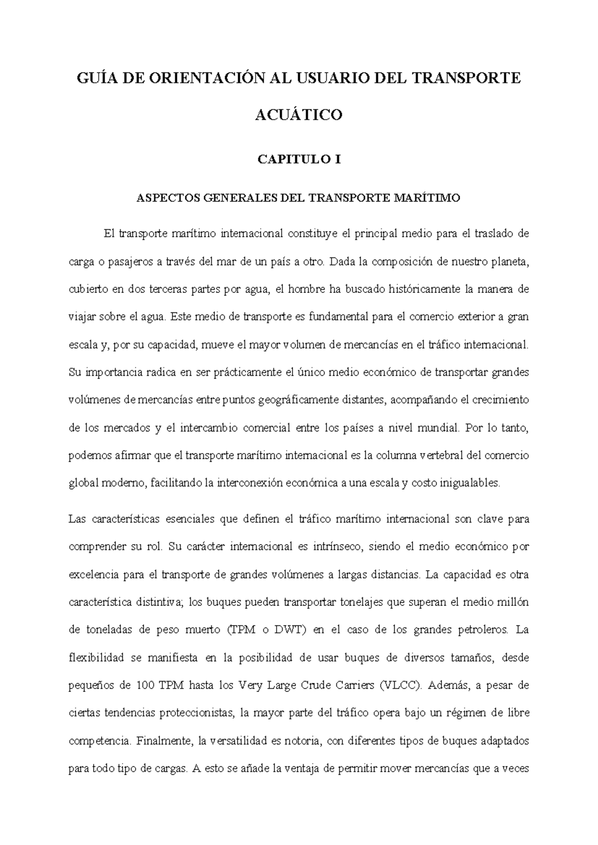 GUÍA DE ORIENTACIÓN AL USUARIO DEL TRANSPORTE ACUÁTICO - ENSAYO - Studocu