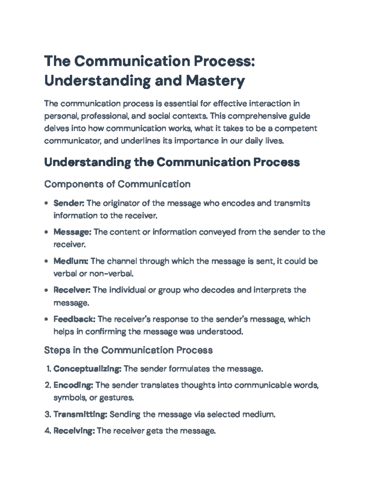 Communication Process: Understanding, Skills, and Importance - Overview ...