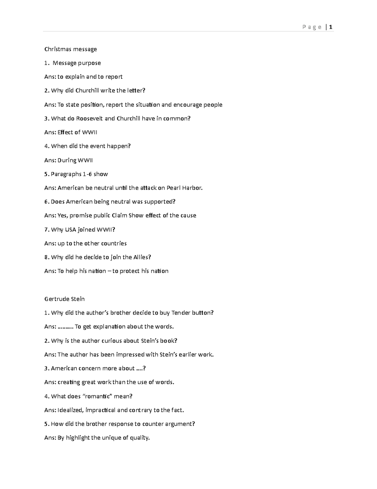 RLA 2025 - GED Final Exam Notes on WWII and Gertrude Stein - Studocu