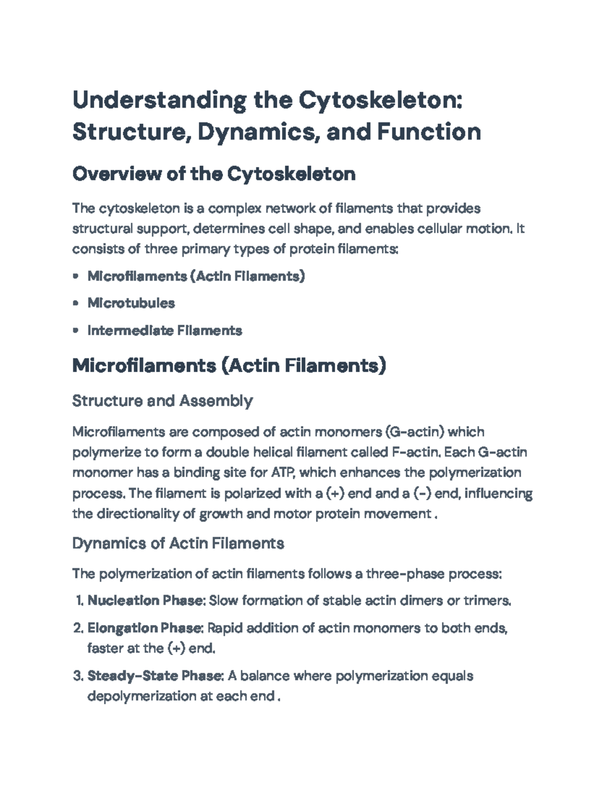 Cytoskeleton Overview: Structure, Dynamics, and Function in Cells ...