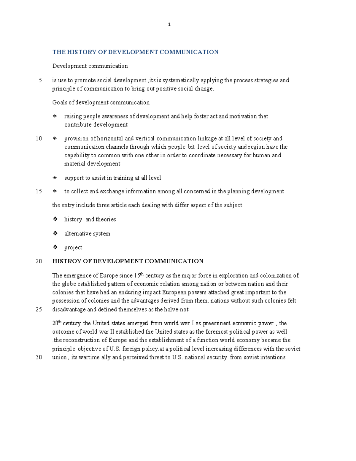 The History of Development Communication - 1 THE HISTORY OF DEVELOPMENT ...