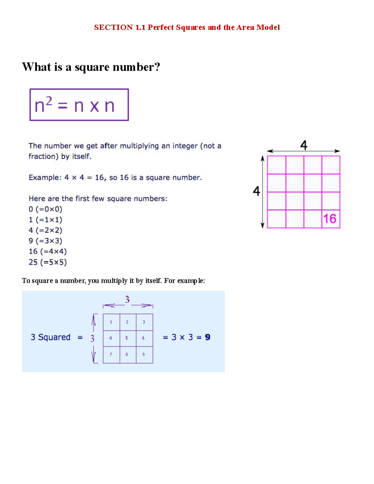 MATH 101: Perfect Squares and Square Roots Overview - Studocu