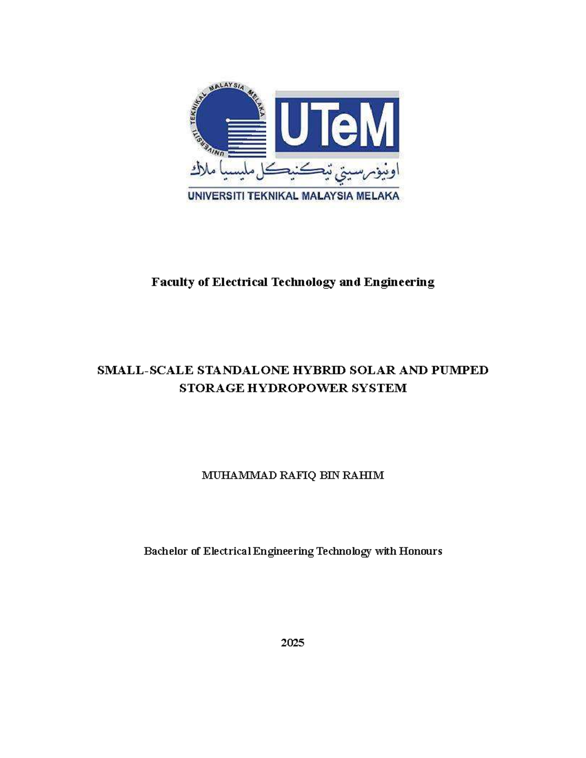 PSM 1 Report: Standalone Hybrid Solar & Pumped Storage System Design ...