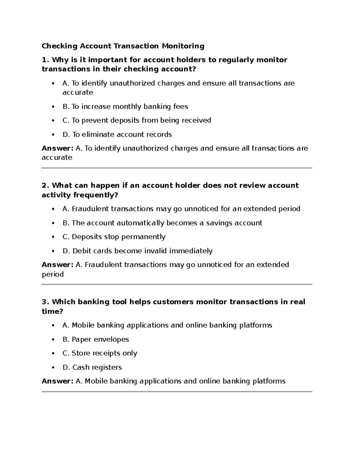 Checking Account Monitoring: Importance and Best Practices - Studocu