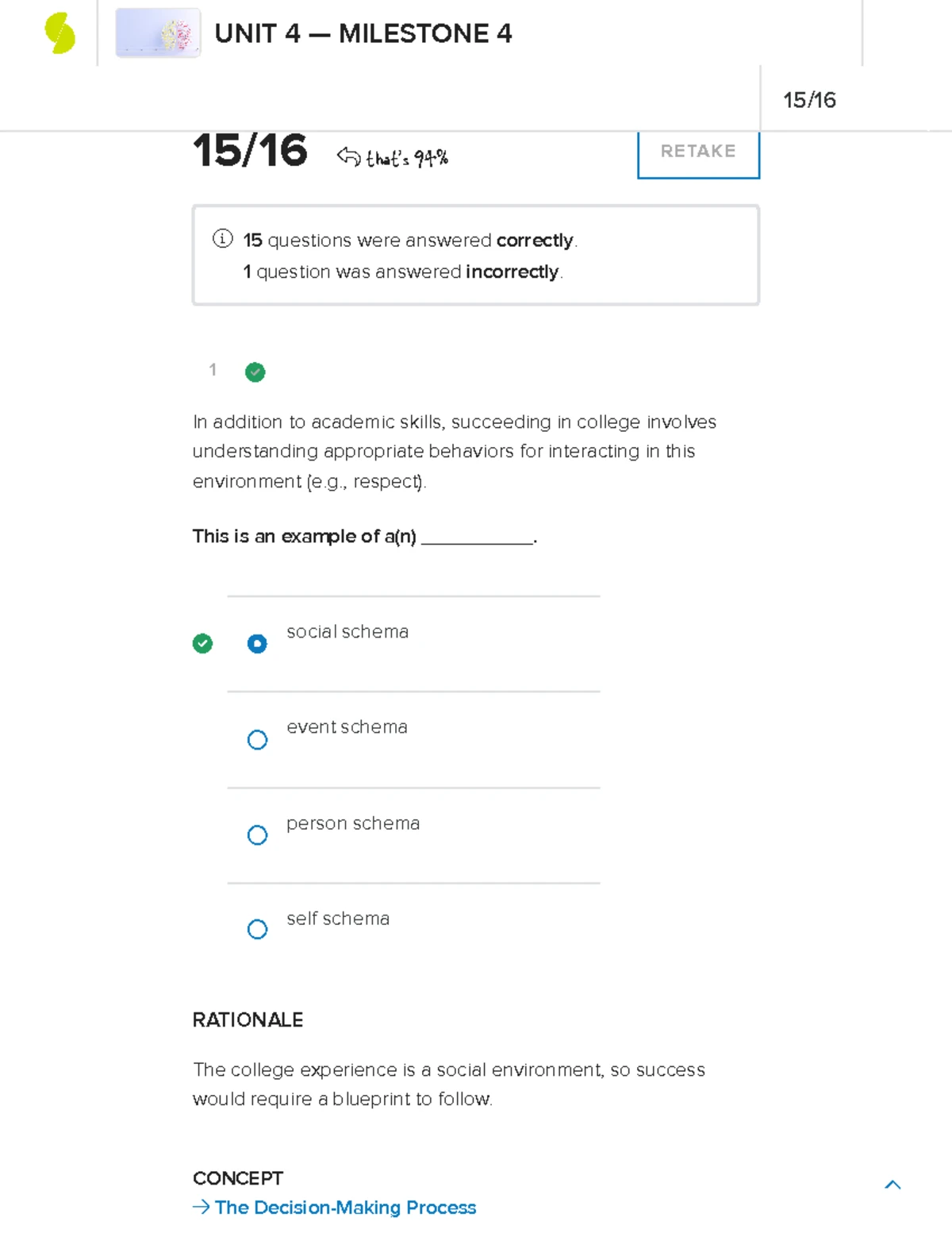 Unit 2 Milestone: Key Concepts in Psychology and Learning - Studocu