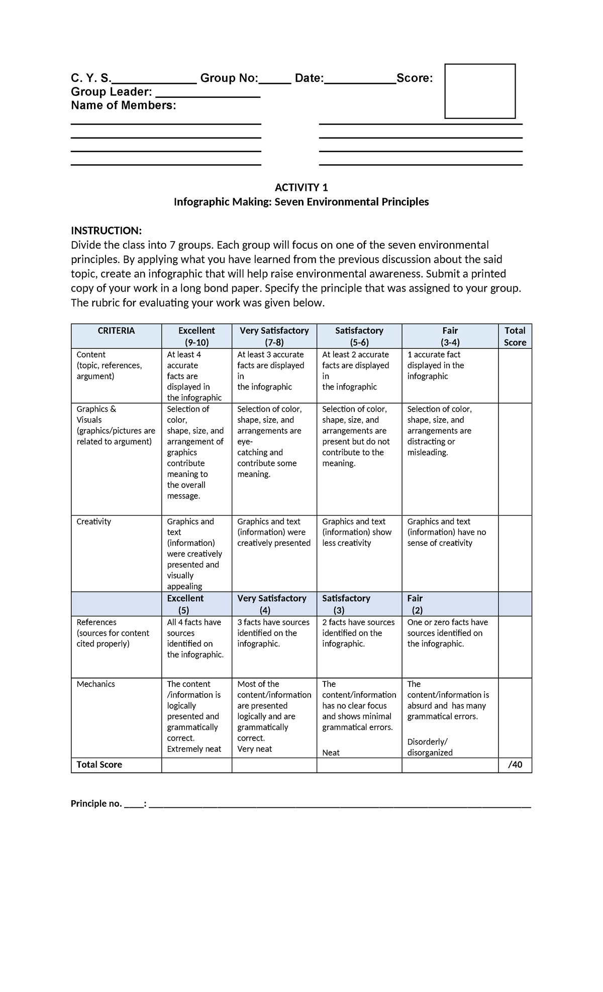 Inbound 2255: Infographic Project on 7 Environmental Principles - Studocu