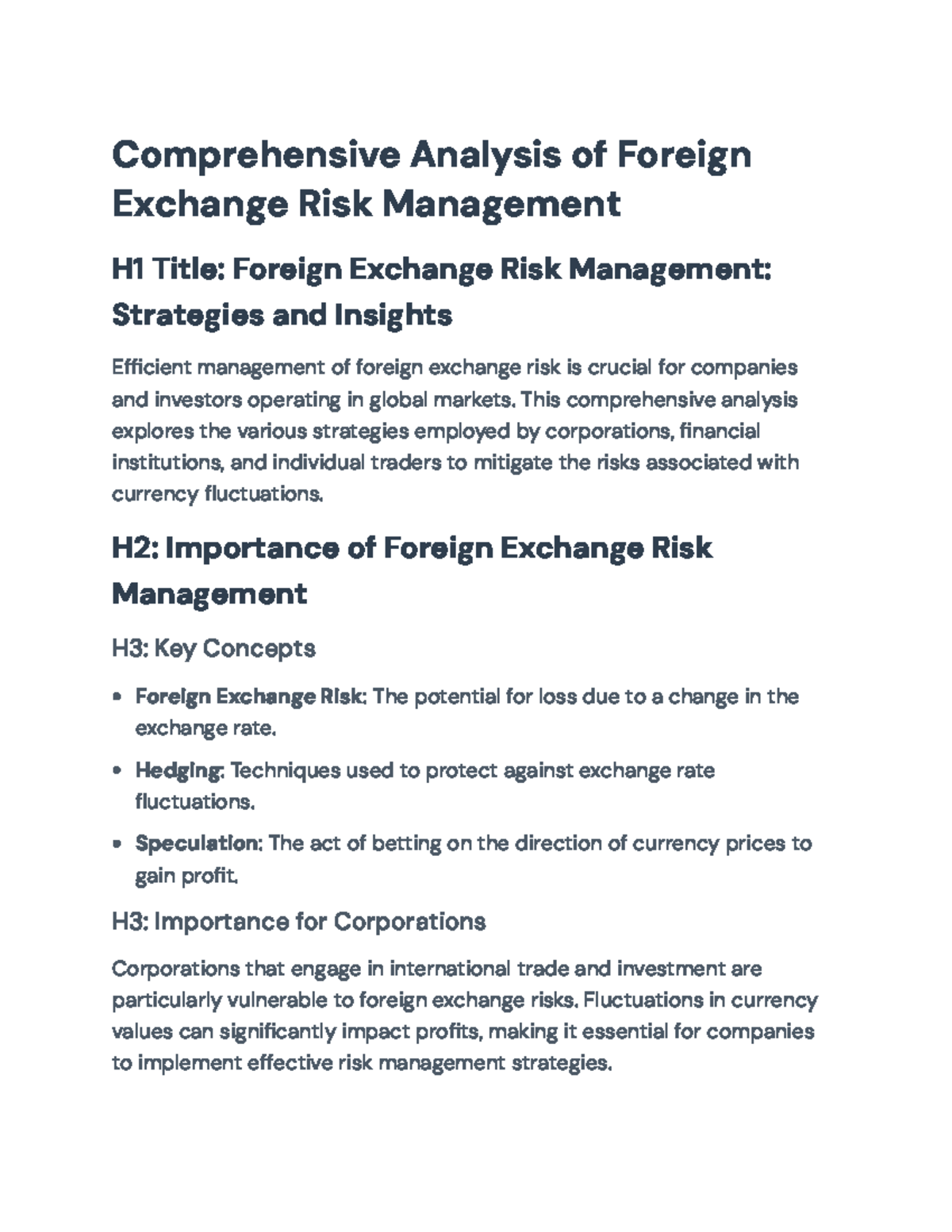 Foreign Exchange Risk Management: Strategies, Insights, and Examples ...