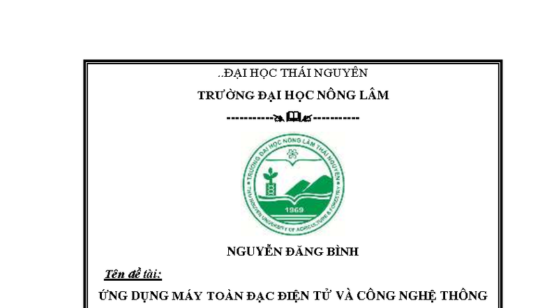 Khóa luận tốt nghiệp: Ứng dụng máy đạc điện tử trong lập bản đồ địa chính tờ 14 - Studocu