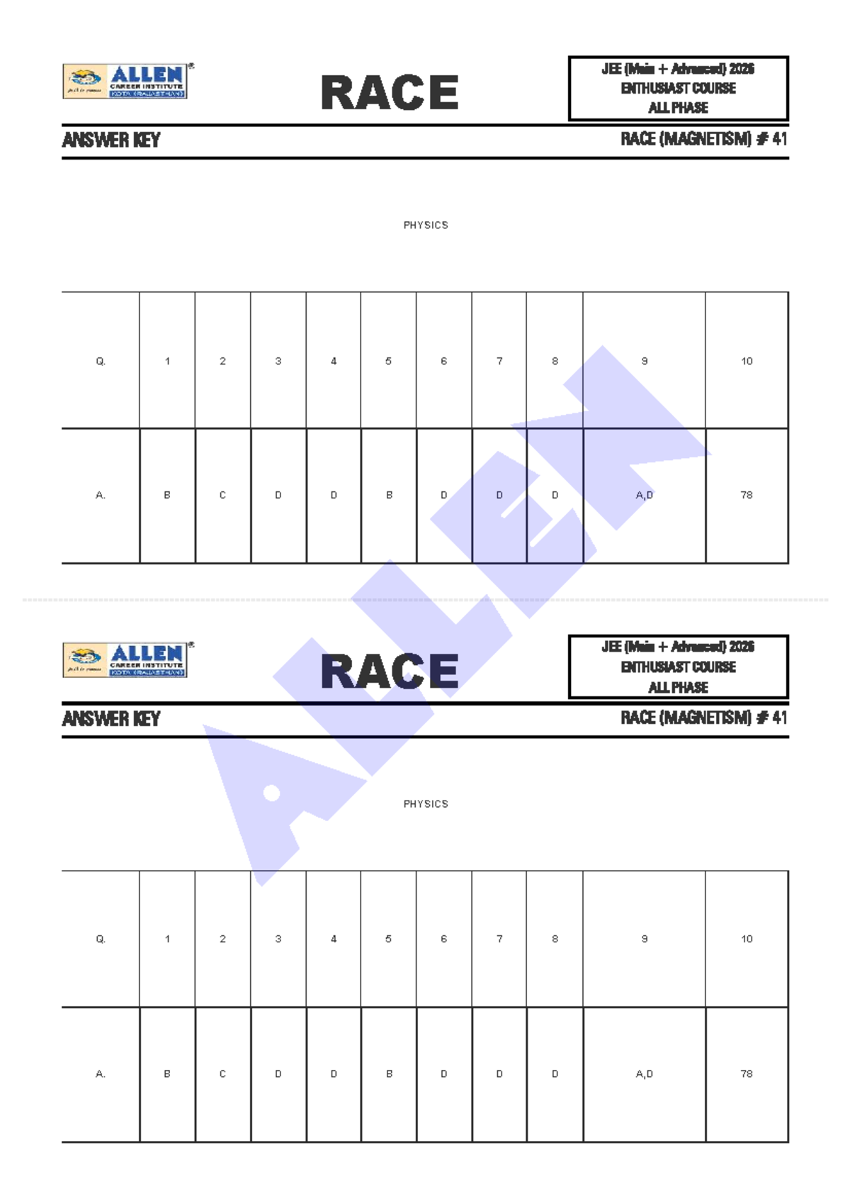 Physics RACE 41 - best notes - class 12 science PCM - JEE (Main ...