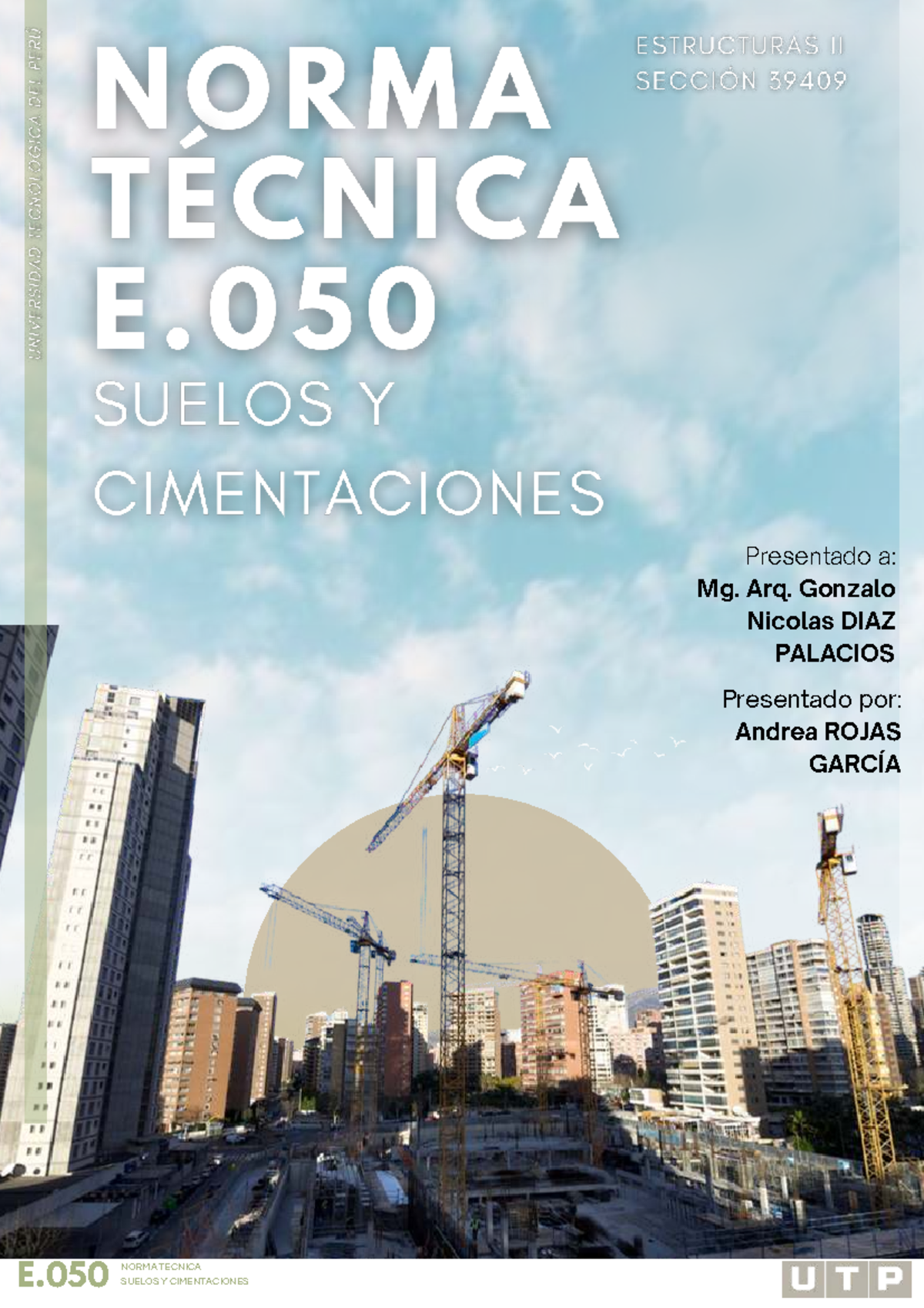Norma Técnica E.050: Análisis de Suelos y Cimentaciones en Lima - Studocu