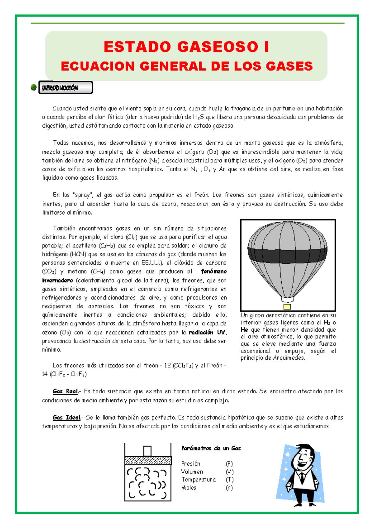Estado Gaseoso I: Ecuaciones y Leyes de los Gases Ideales - Studocu