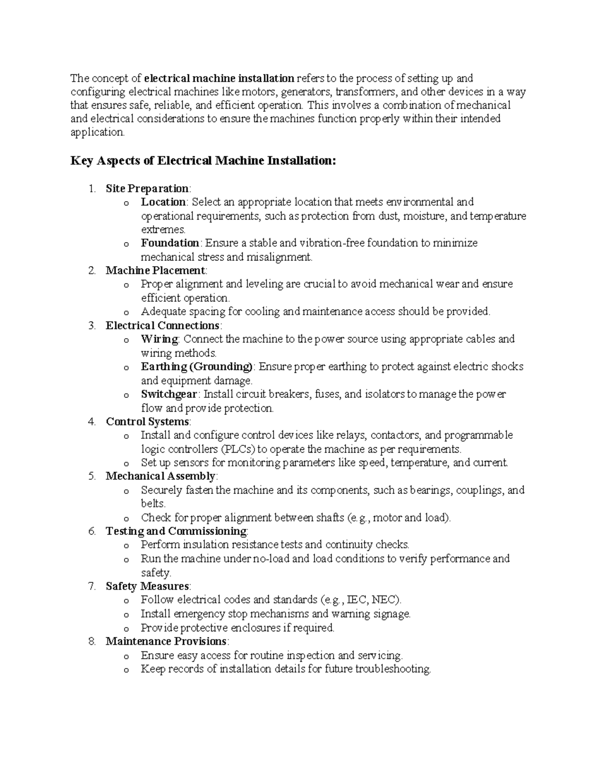 Machine Installation & Layout - Lecture Notes (ENGR 101) - Studocu