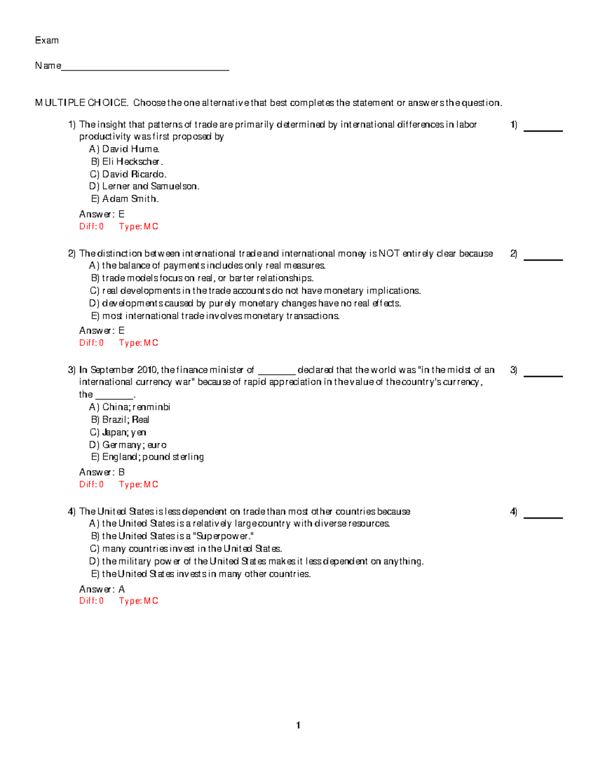 Test Bank for International Trade Theory and Policy - Exam 11th Ed ...