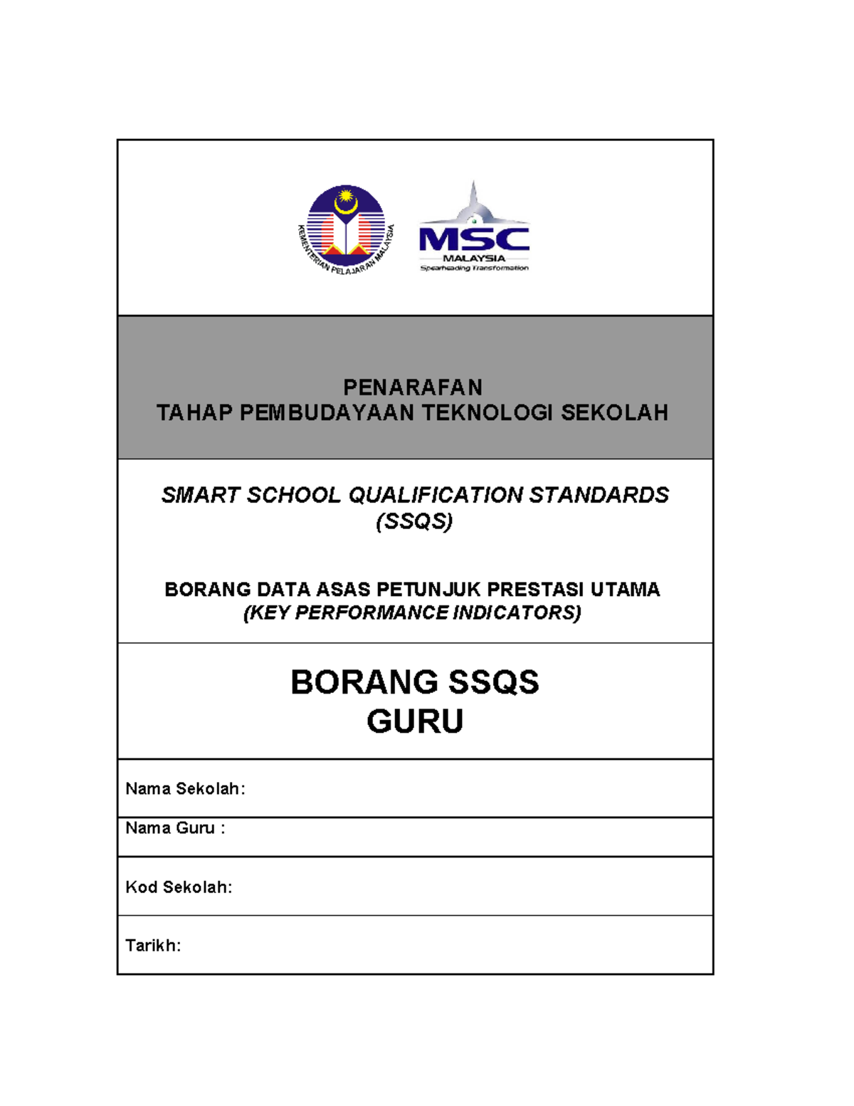 Borang Soal Selidik Guru: Penilaian Penggunaan ICT dalam P&P - Studocu
