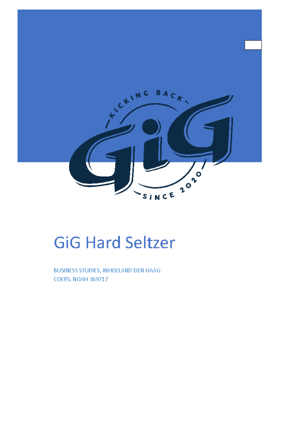 Internationale Marketingstrategieën voor GiG Hard Seltzer (DHBSVT2 ...