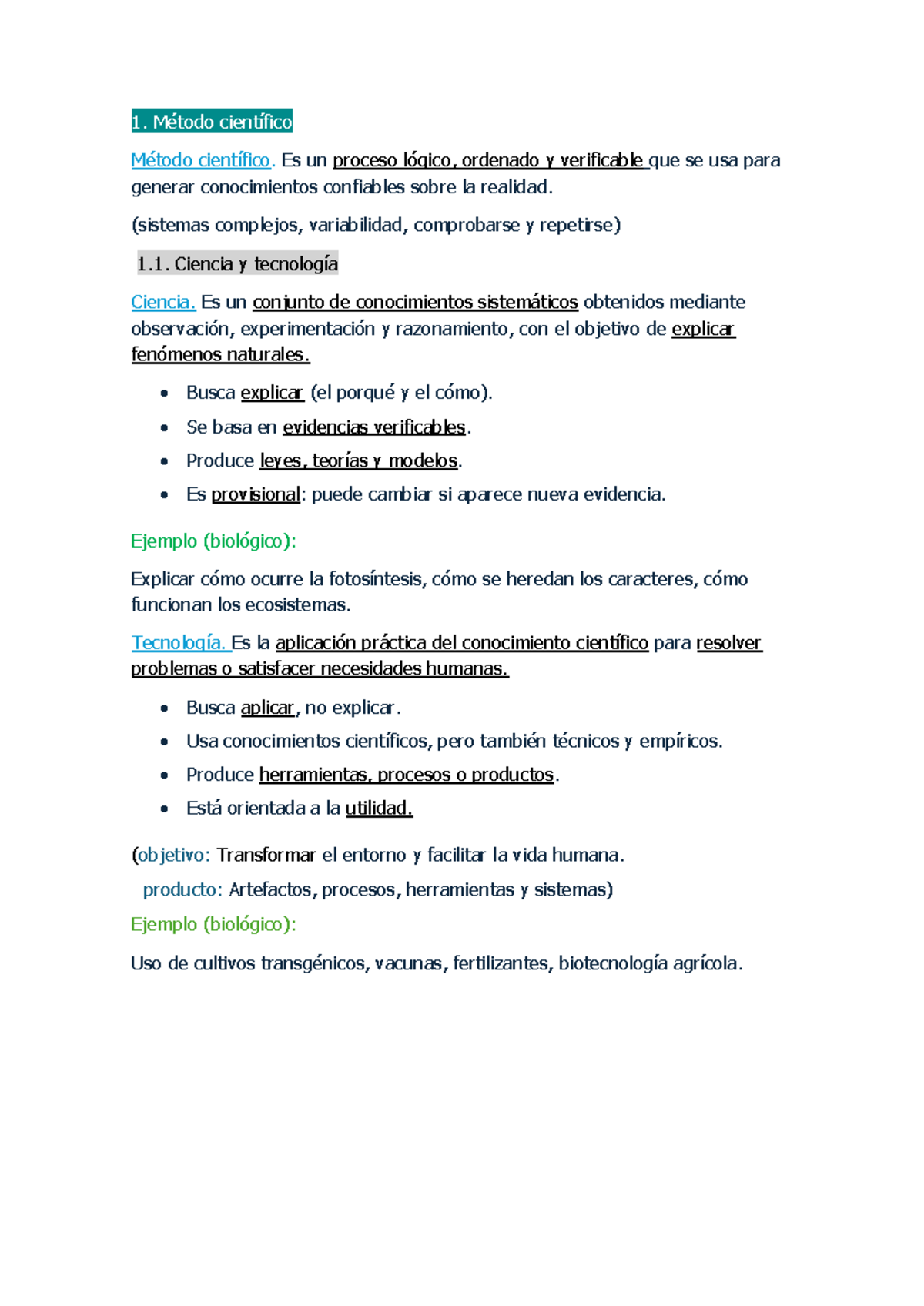 Método Científico y Niveles de Organización en Biología (PROPE) - Studocu