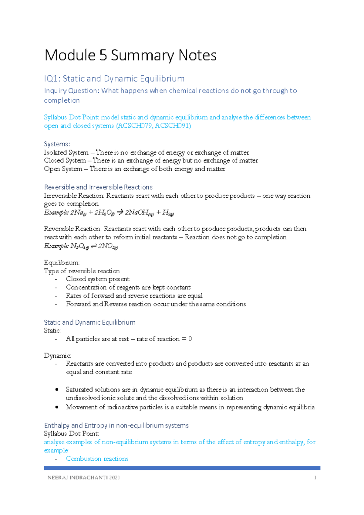 Module 5 Summary Notes - Module 5 Summary Notes IQ1: Static and Dynamic ...