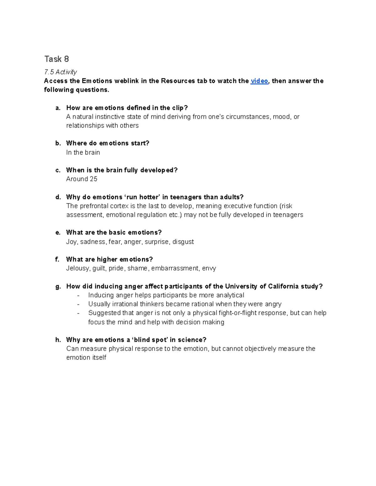 HHD unit 2 AOS1 textbook questions - Task 8 7 Activity Access the ...