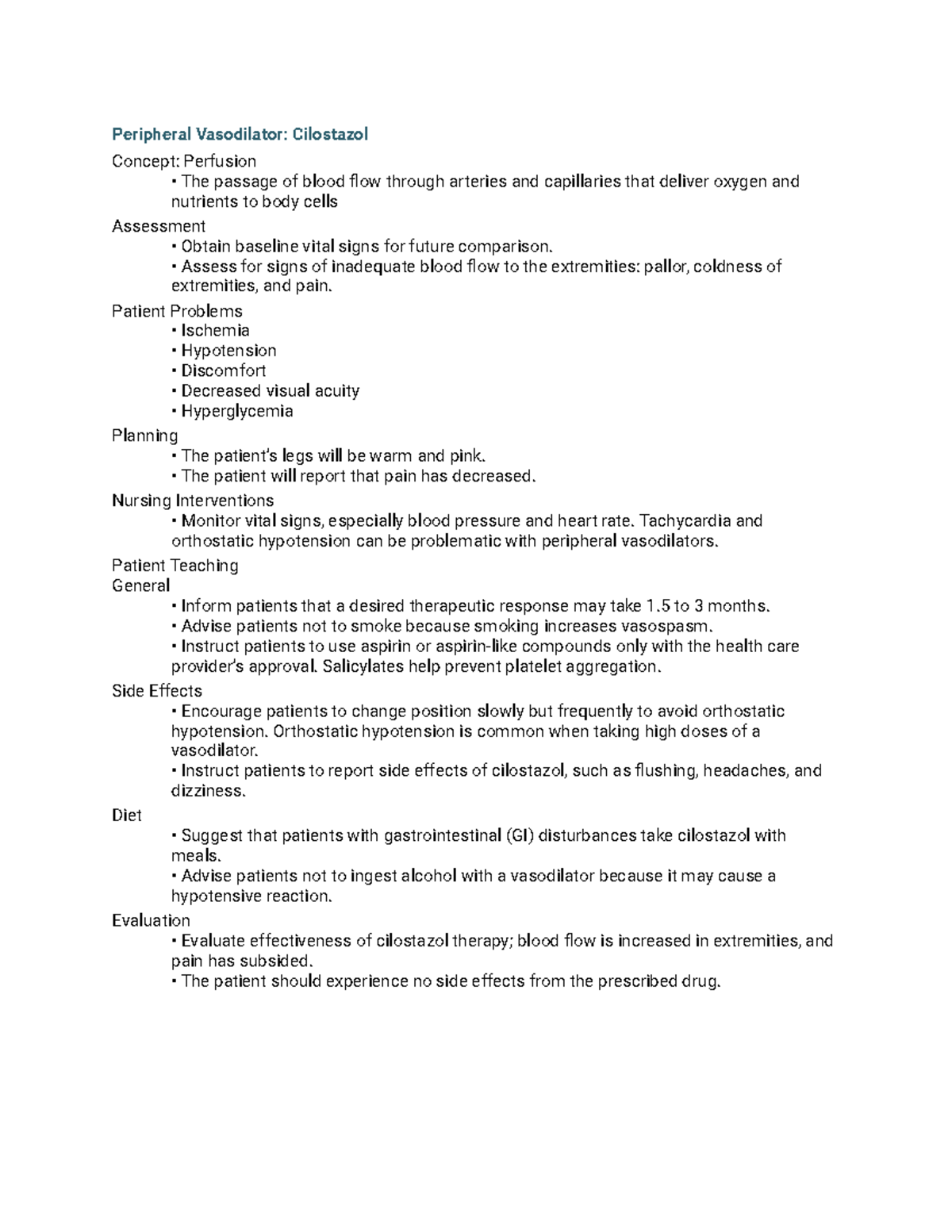 Peripheral Vasodilator Cilostazol - Peripheral Vasodilator: Cilostazol ...