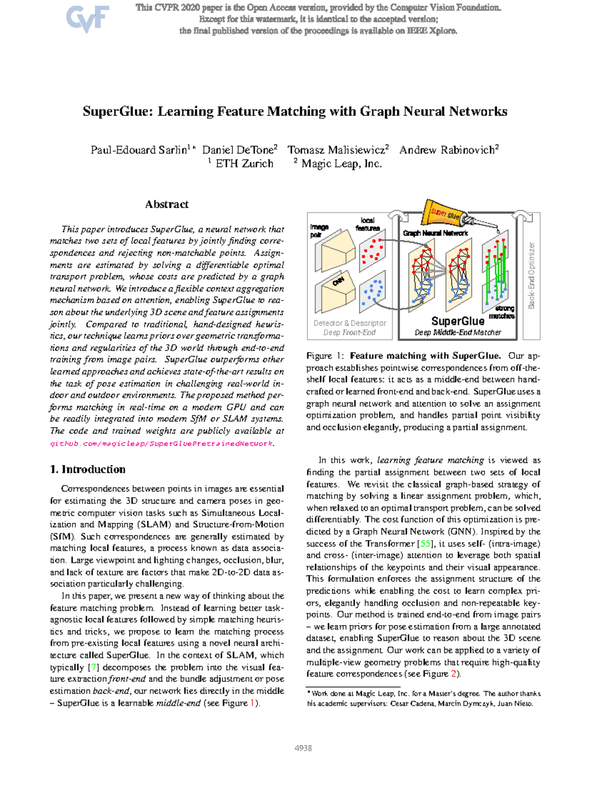 SuperGlue (CVPR 2020): Learning Feature Matching via Graph Neural Nets - Studocu
