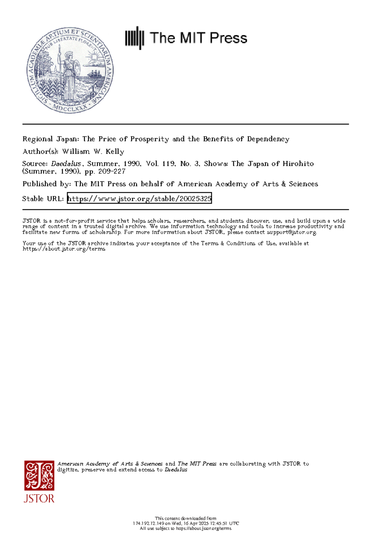 Regional Japan: The Complex Dynamics of Dependency and Prosperity ...
