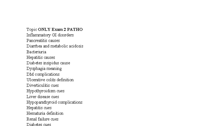 Patho Exam 2 Topics: Inflammatory GI Disorders & Related Conditions ...