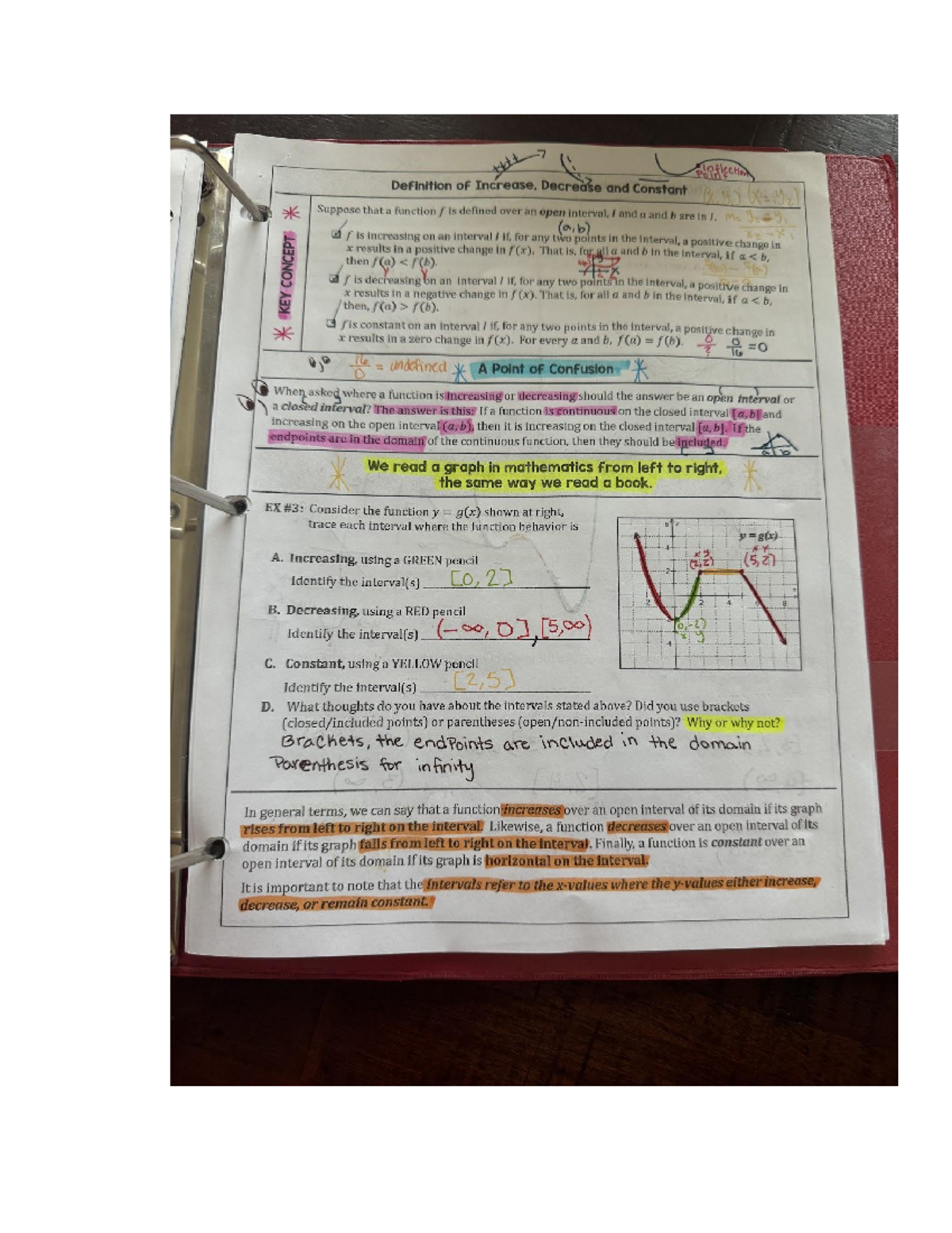 Understanding Increasing, Decreasing, and Constant Functions (9.9) - Studocu