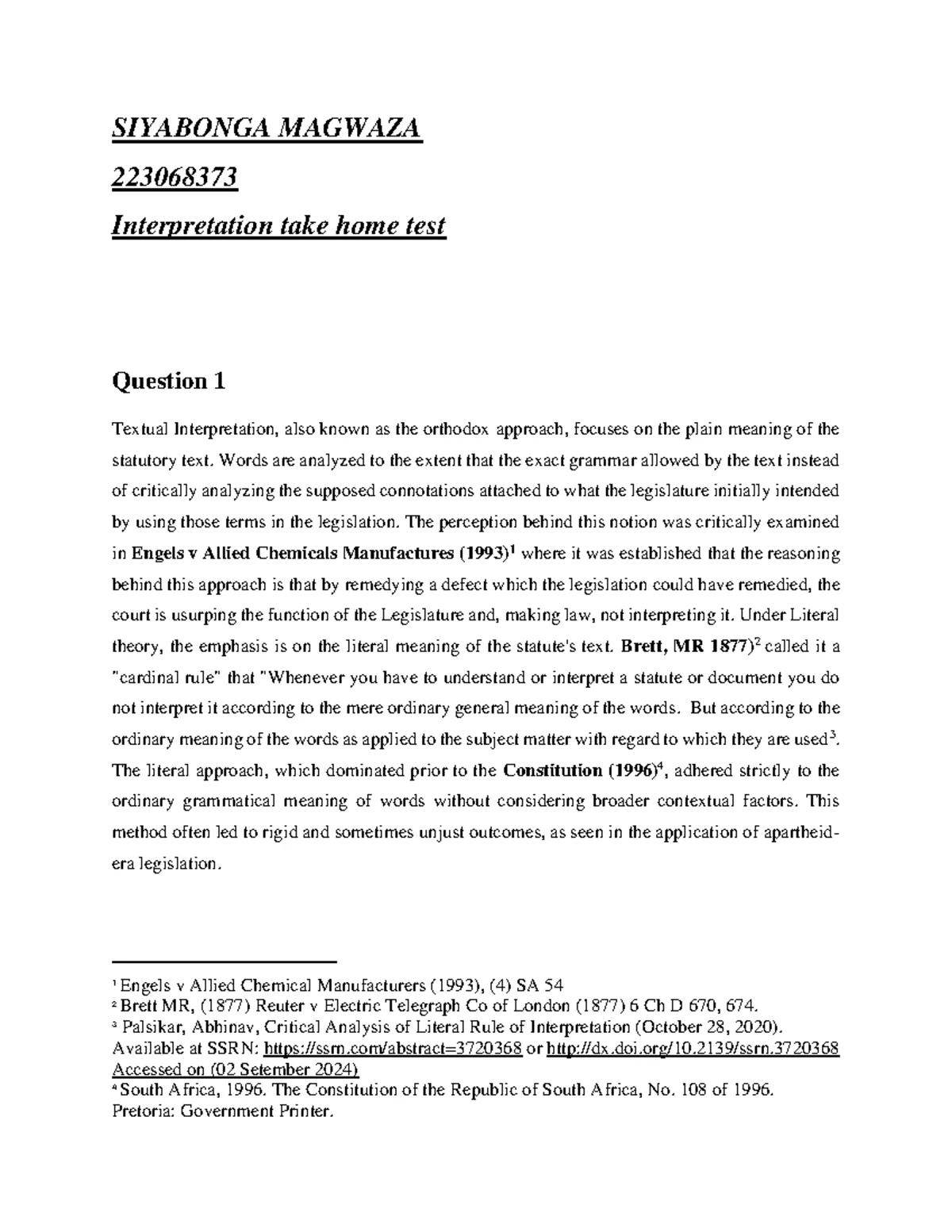 Human Rights Questions: Vertical & Horizontal Application of Bill of ...