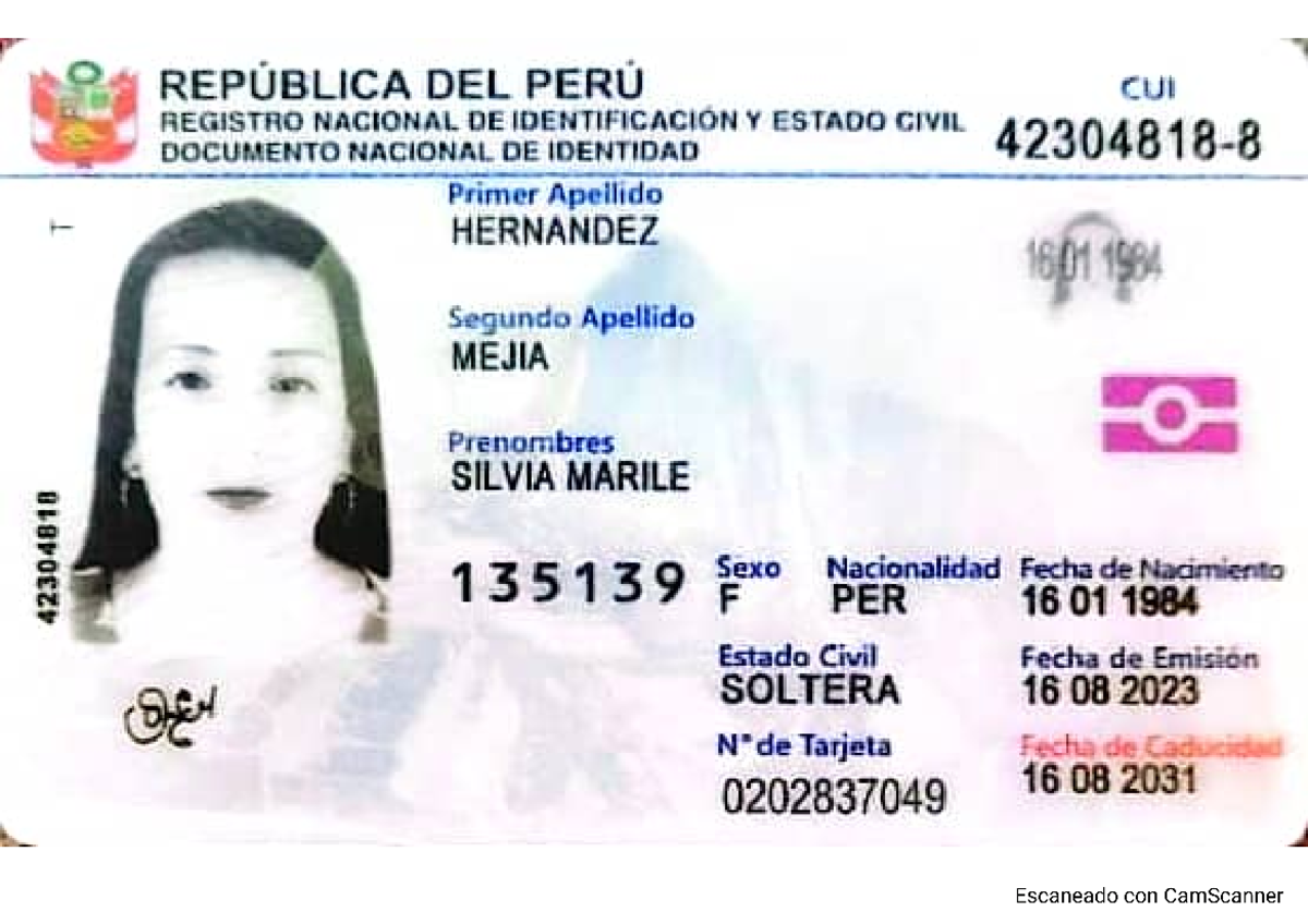 DNI Marilé - documentacion - Comunicación y lenguaje - of REPUBLICA DEL ...