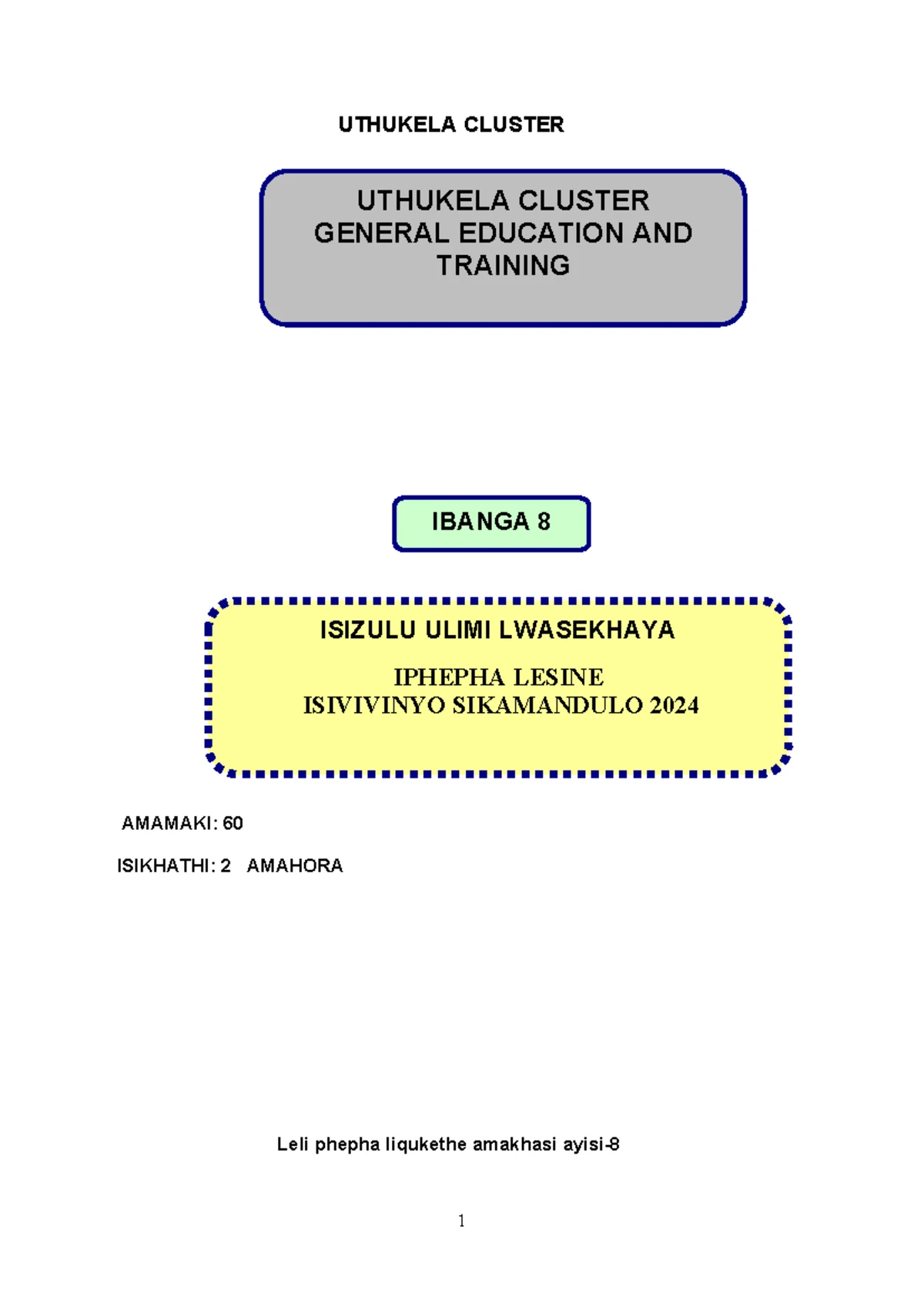 SELF Study Guidelines Isizulu SELF Study Guide FOR Creative AND ...