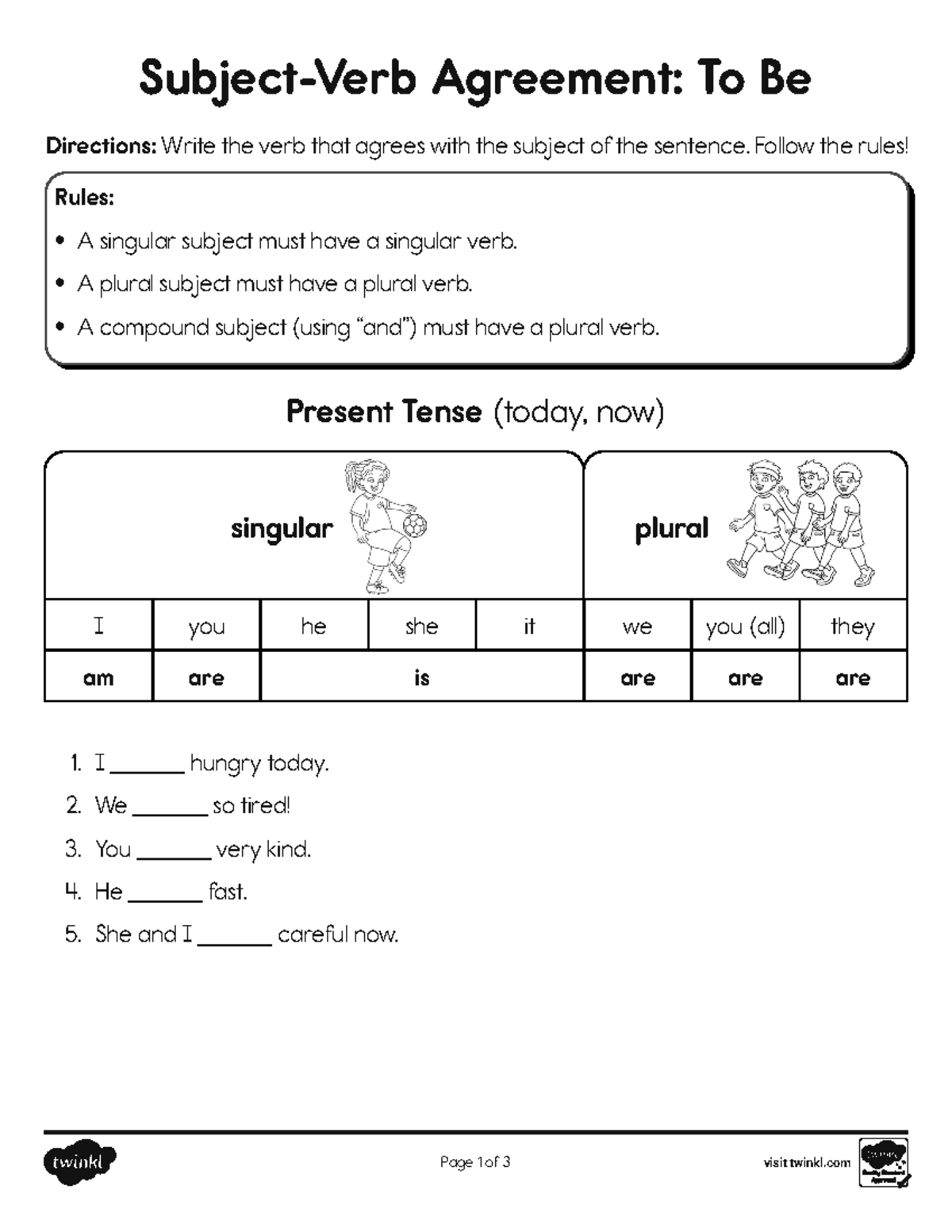 Subject-Verb Agreement: To Be Rules and Exercises - Studocu