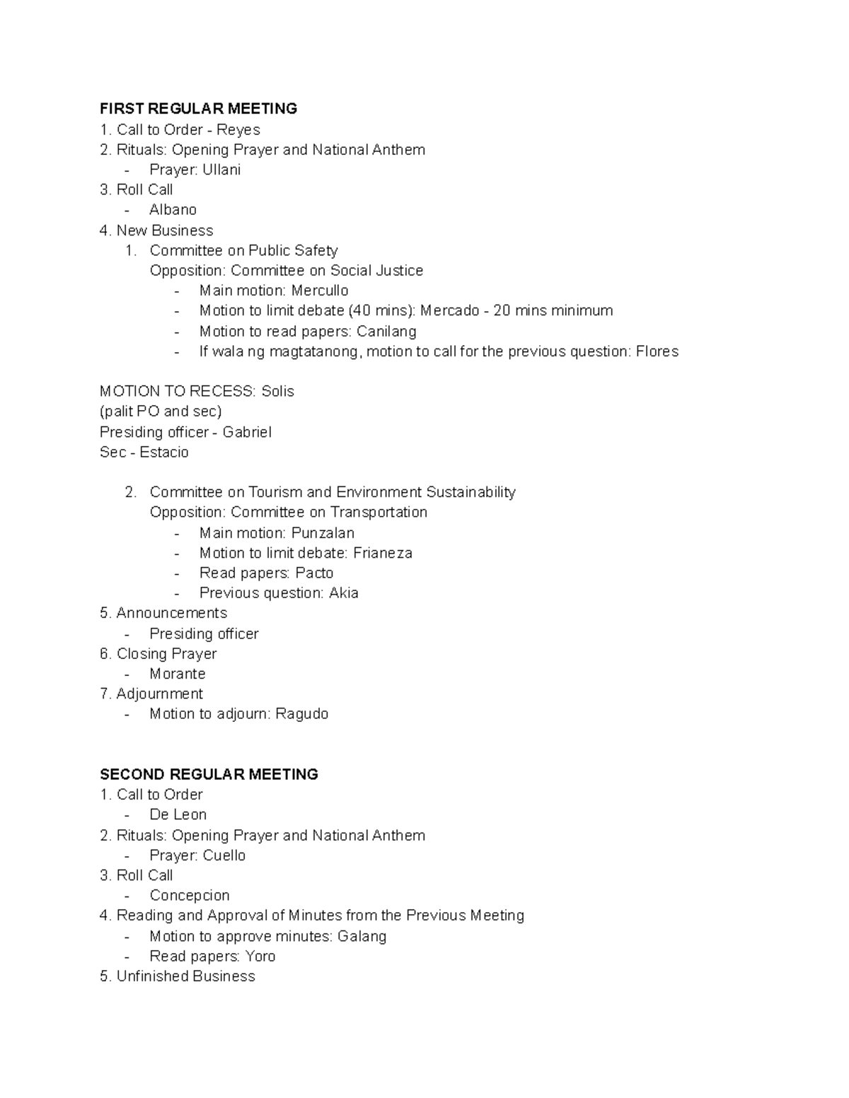Order-OF- Business - lhkv,mcjgm fhc - FIRST REGULAR MEETING Call to ...