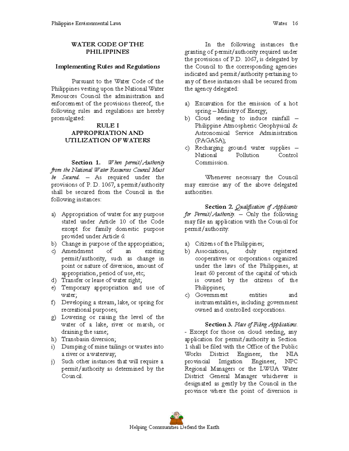 Watercodephil - Water Code of the Ph - WATER CODE OF THE PHILIPPINES ...