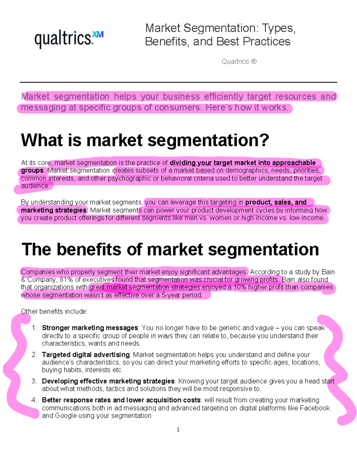 Market Segmentation: Key Steps & Benefits for Effective Targeting - Studocu