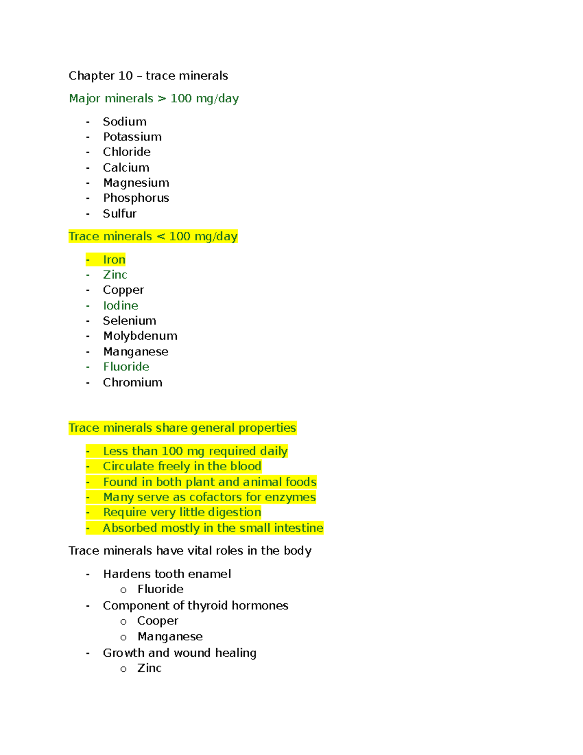 RDA and Toxicity of Iron and Zinc: Implications for Health (NUTR 100 ...