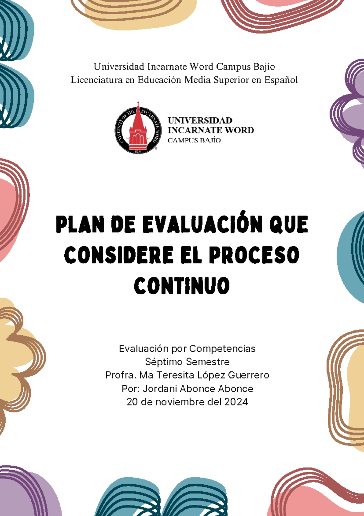 PLAN DE Evaluacion QUE Considere EL Proceso Continuo - PLAN DE EVALUACIÓN QUE CONSIDERE EL ...