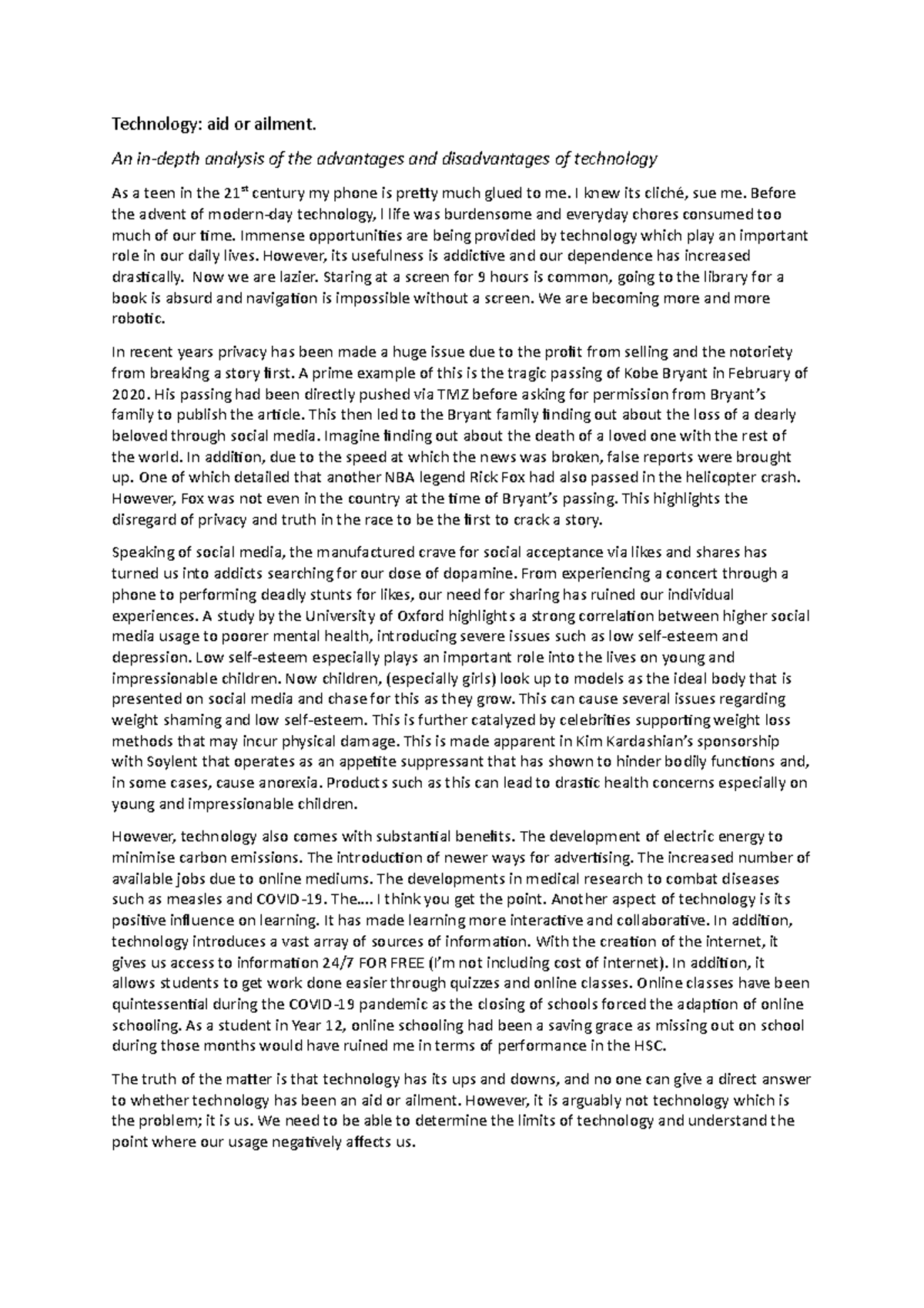 Discursive Technology - Technology: aid or ailment. An in-depth ...