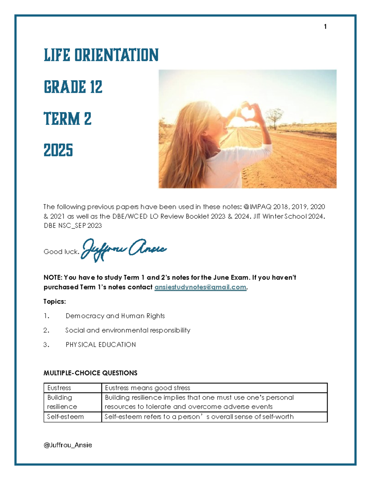 LO 1 GRADE 12 Term 2 Exam Notes: Key Topics & Revision 2025 - Studocu