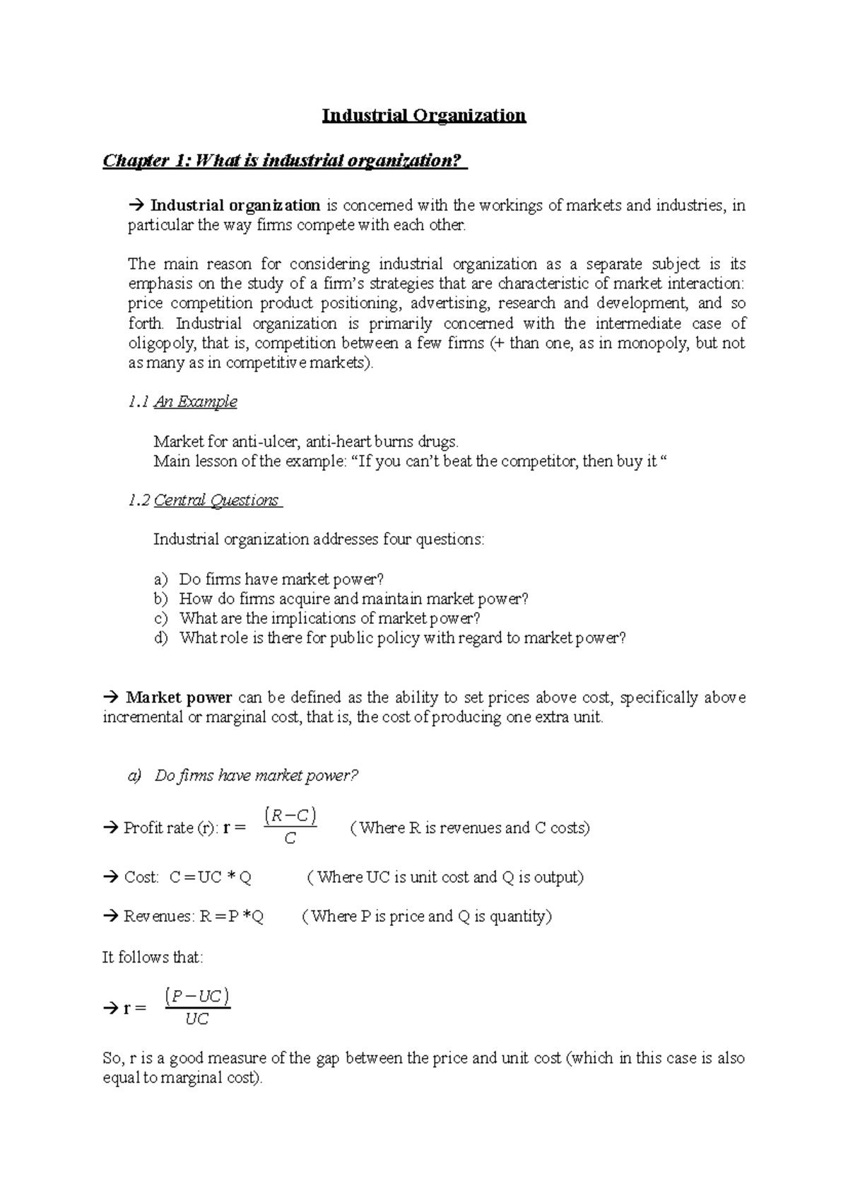 Industrial Organization: Complete Summary & Key Concepts (INDO 101 ...