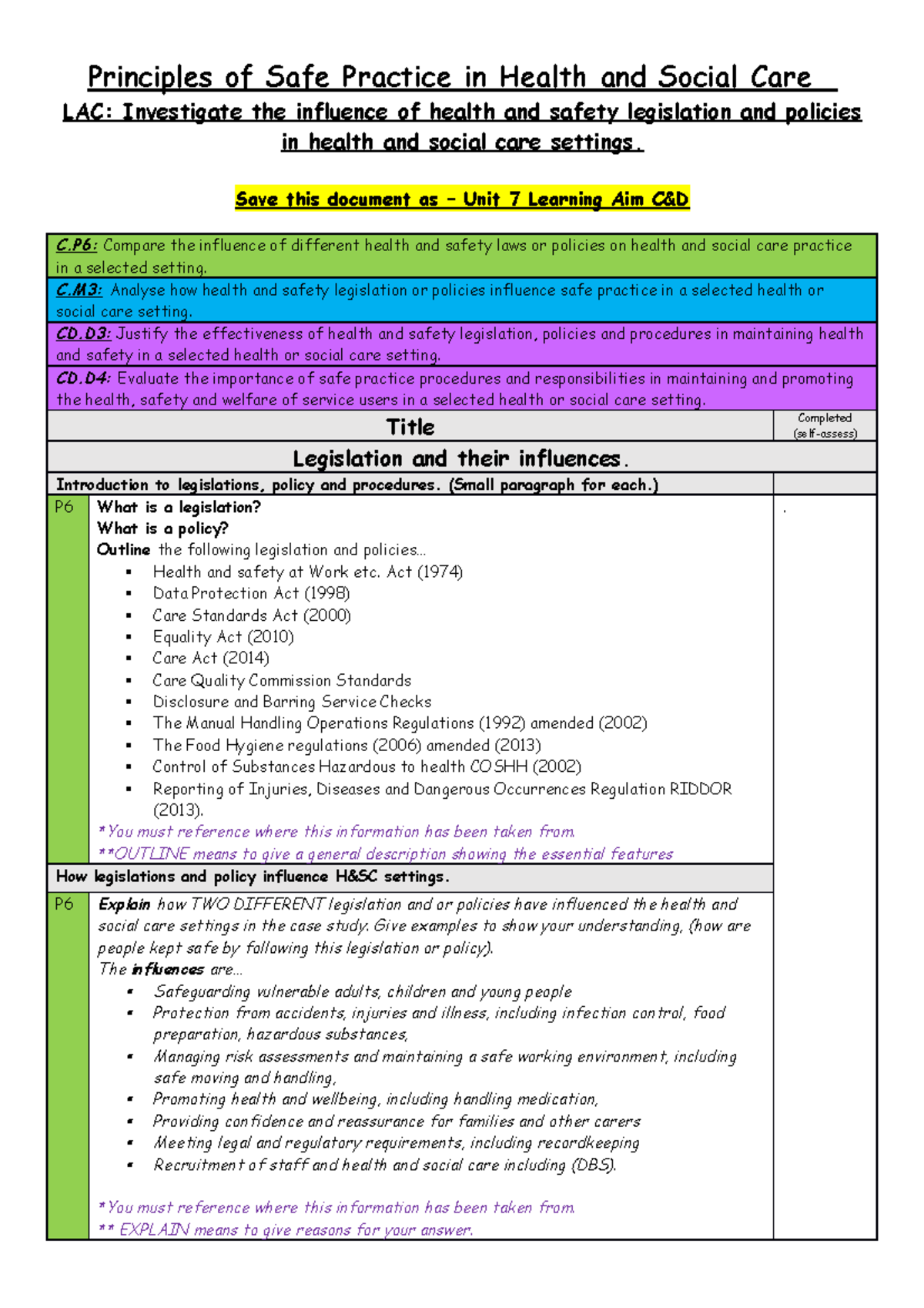 Unit-7-LAC checklist copy - Studocu