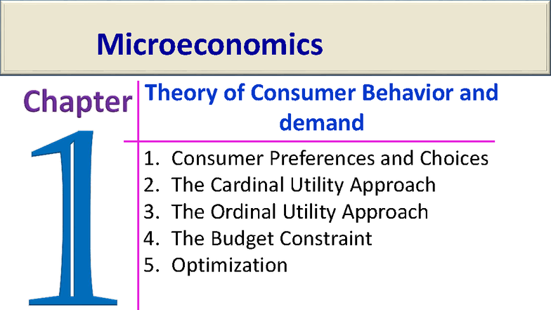 1.Consumer Behavior - introduction to Microeconomics - Microeconomics ...