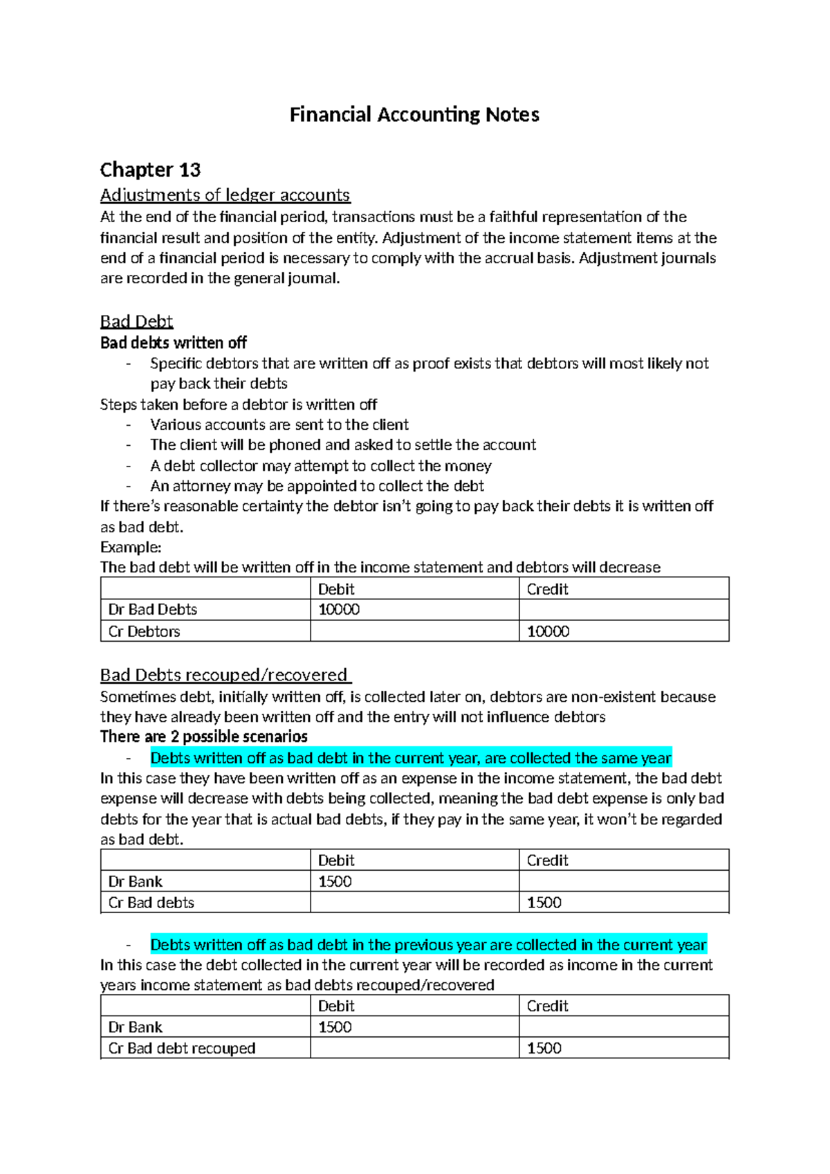 Financial Accounting Notes - Financial Accounting Notes Chapter 13 ...